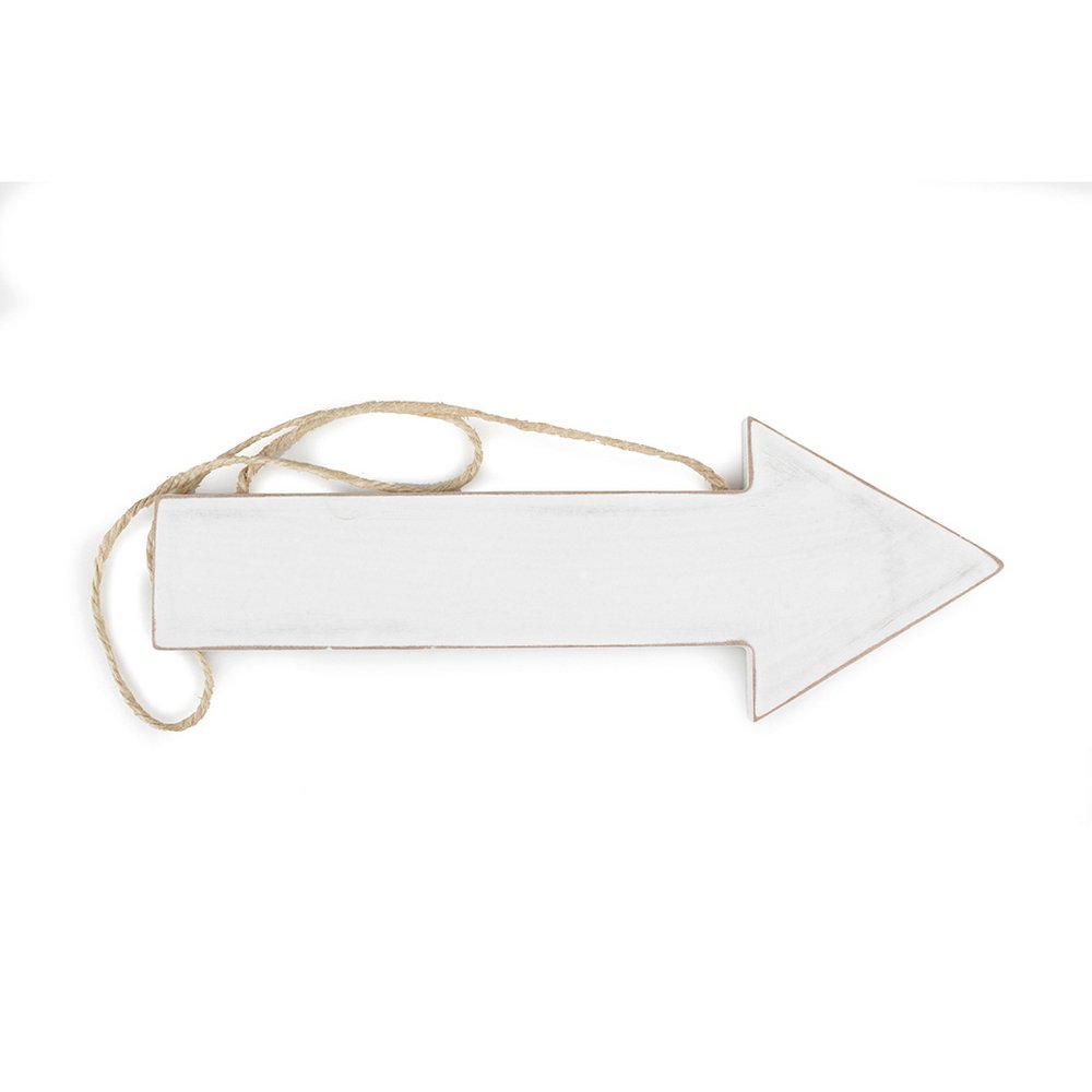 Treskilt hvit pil - 9x25 cm - 97 NOK - Skapemer.no